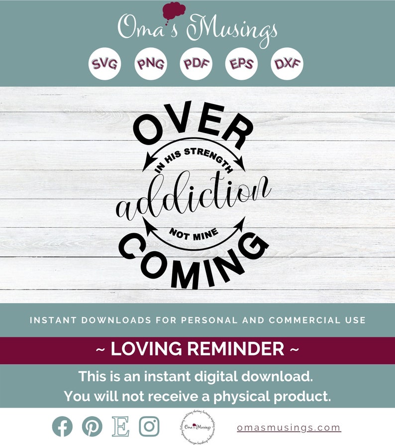 Overcoming Addiction SVG Addiction SVG Overcoming - Etsy