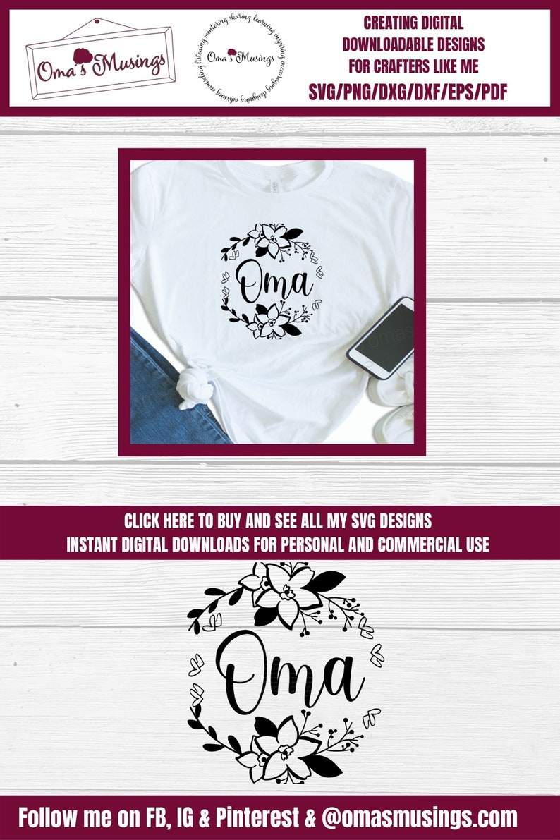 Oma SVG Mother's Day SVG Oma Birthday SVG Flowery - Etsy