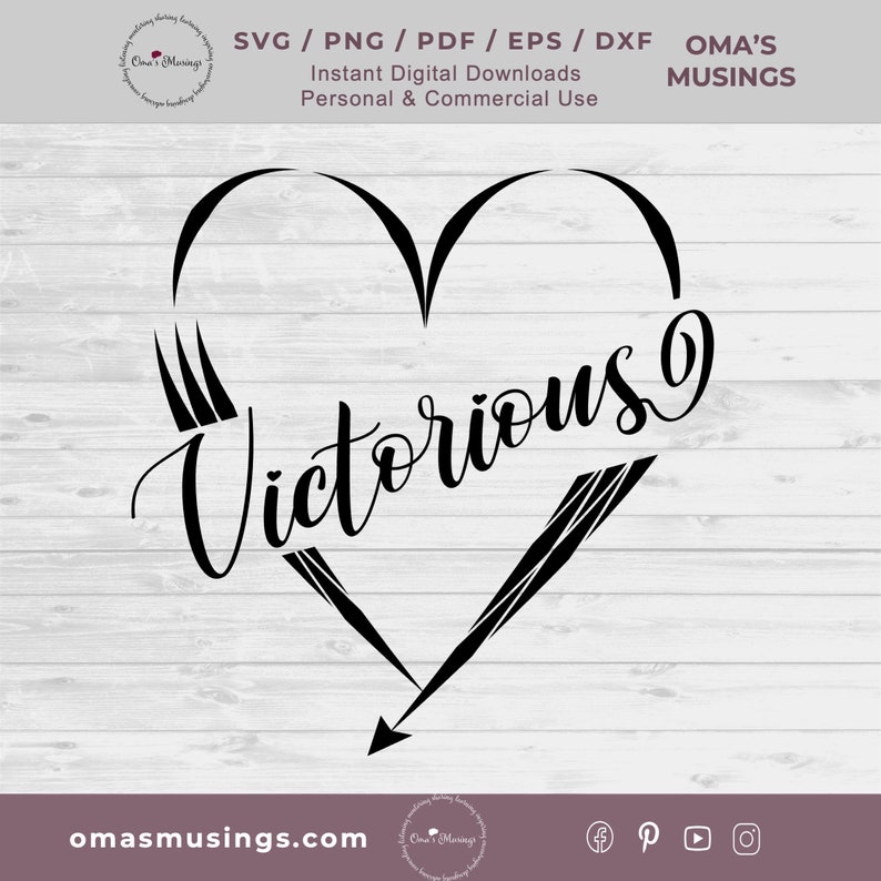 Victorious SVG Victorious Heart SVG Heart SVG Christian Woman Svg Women ...