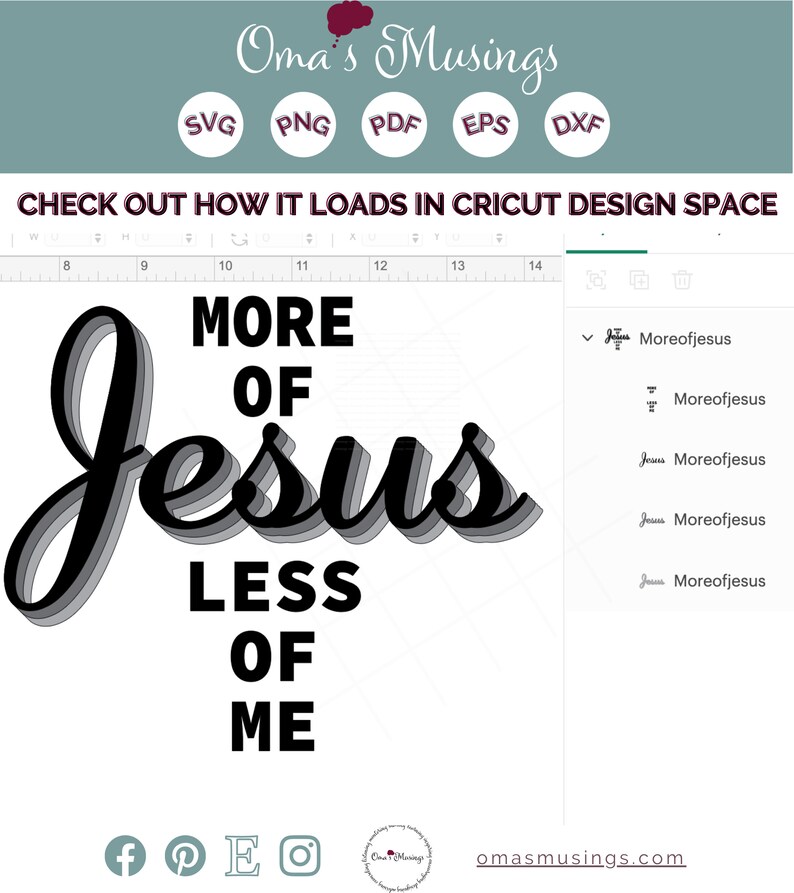 Jesus SVG Christian SVG More of Jesus Less of Me SVG - Etsy