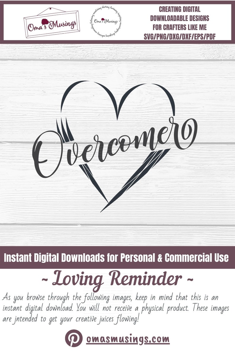 Overcomer Heart SVG Overcomer Saying SVG Overcomer SVG | Etsy