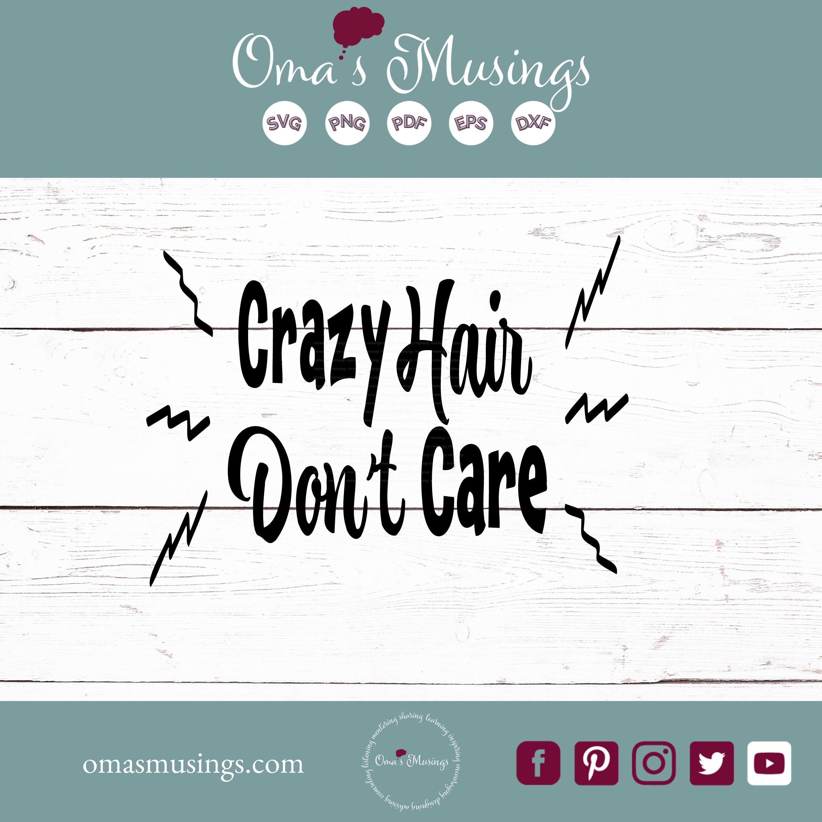 Hair SVG Crazy Hair Don't Care SVG Crazy Hair SVG - Etsy