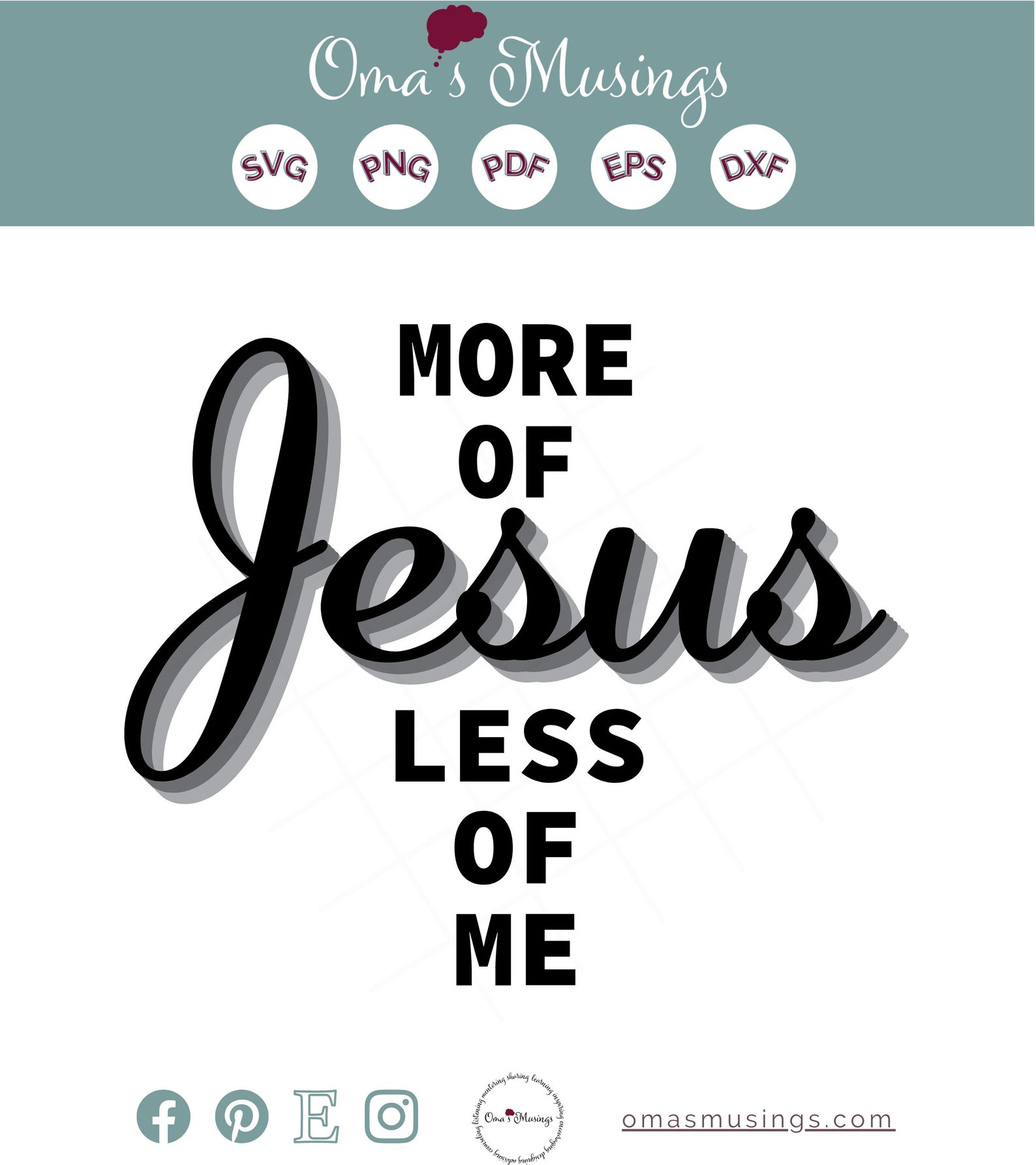 Jesus SVG Christian SVG More of Jesus Less of Me SVG - Etsy