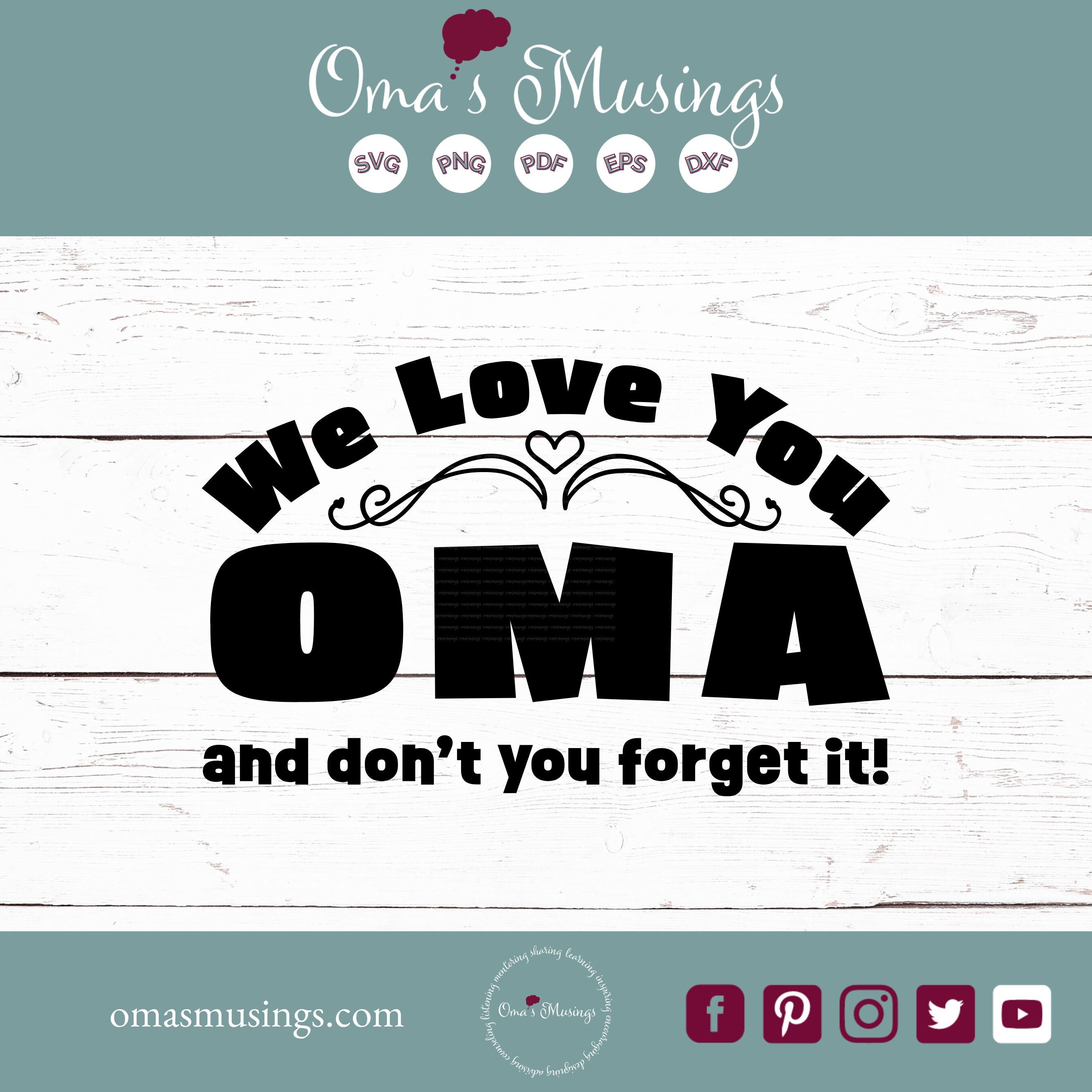 Oma SVG Oma Gift SVG Oma Birthday SVG Mother's Day Svg Digital Download ...