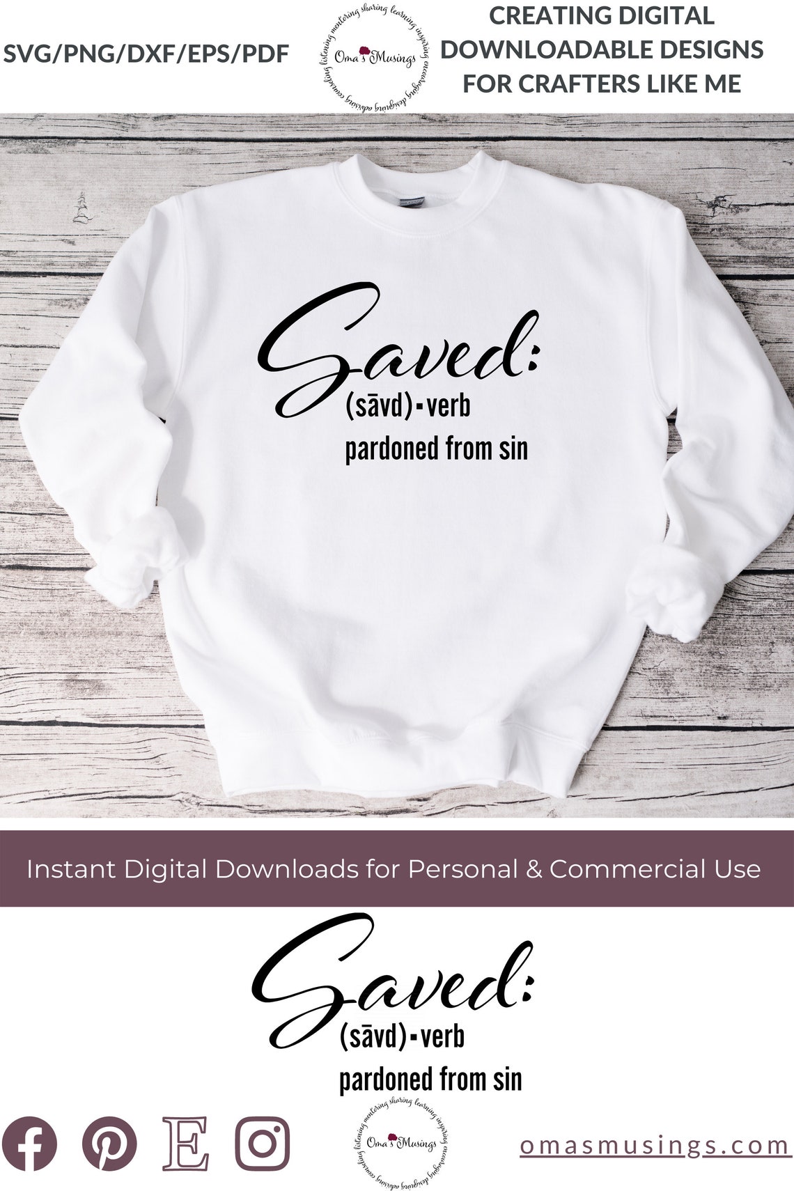 Saved SVG Definition of Saved SVG Salvation SVG | Etsy