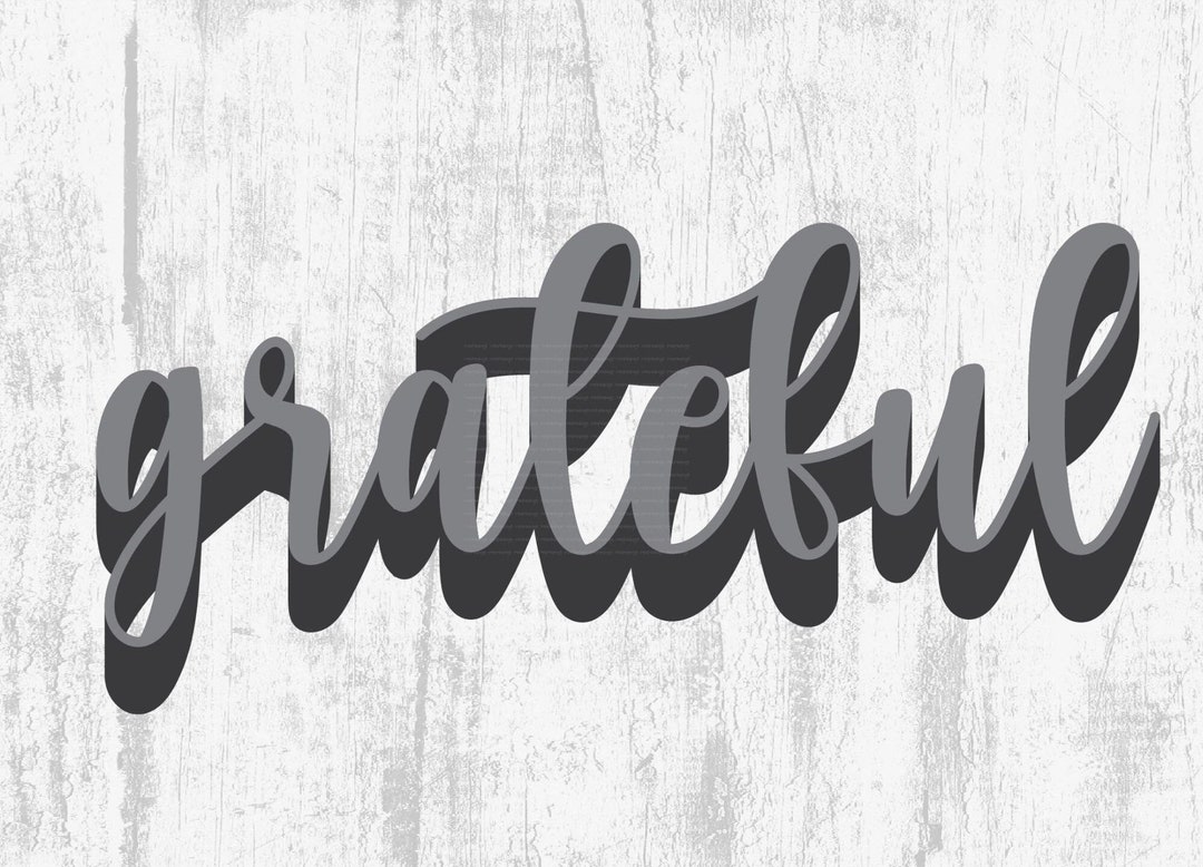 Dankbar SVG 3D Look Dankbar SVG Dankbarkeit SVG Digital - Etsy.de