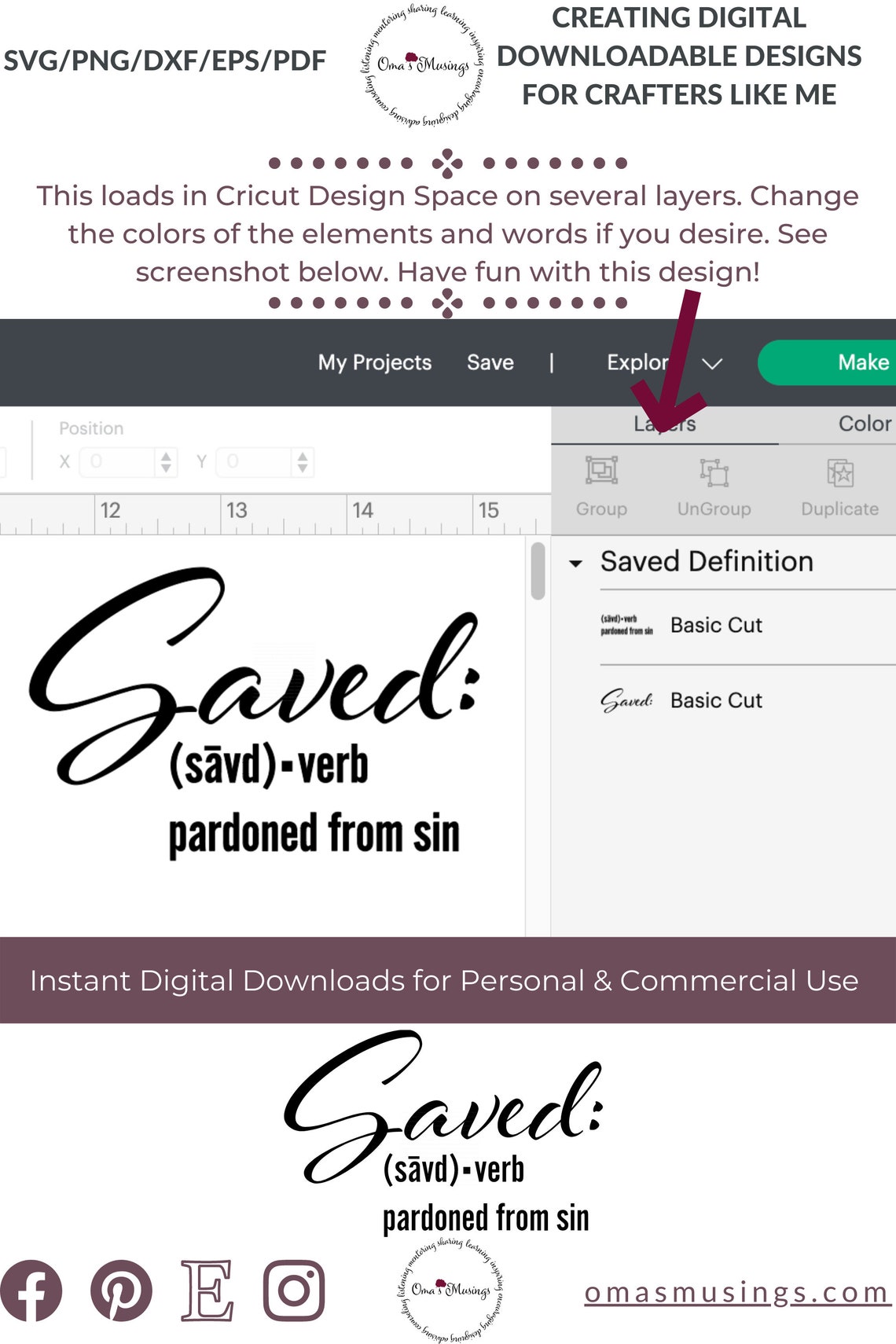 Saved SVG Definition of Saved SVG Salvation SVG - Etsy