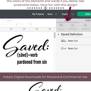 Saved SVG Definition of Saved SVG Salvation SVG - Etsy