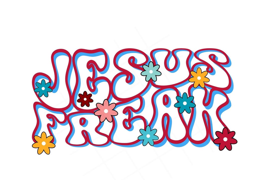 Retro Jesus Freak SVG: Fuente ondulada de los 70 (Descarga digital ...
