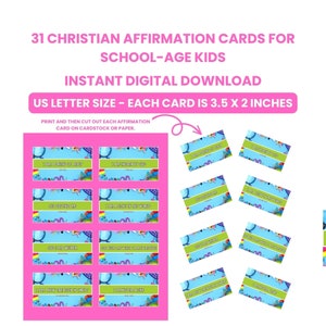 Christian Affirmation Cards for Kids - Affirmation Cards for Kids ...