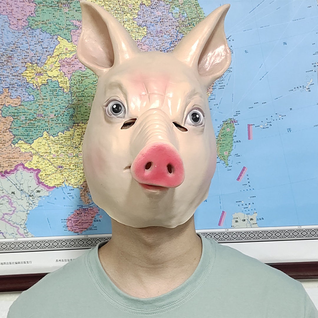 Pig Head Masks Cosplay Animal Pig Funny Latex Masks Helmet - Etsy