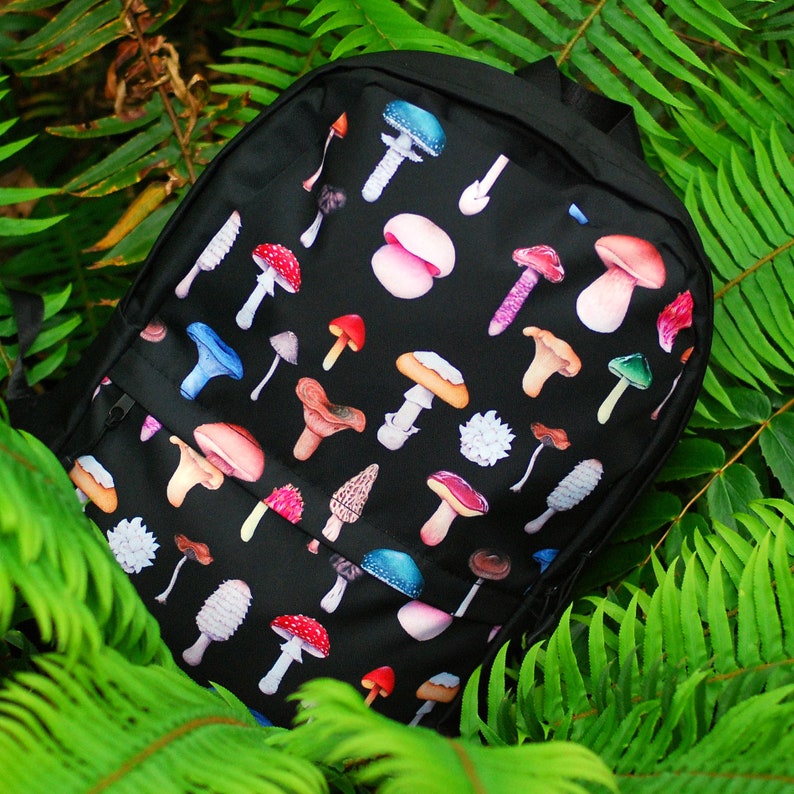 Mushroom Backpack Colorful Mushrooms Gift for Mushroom - Etsy