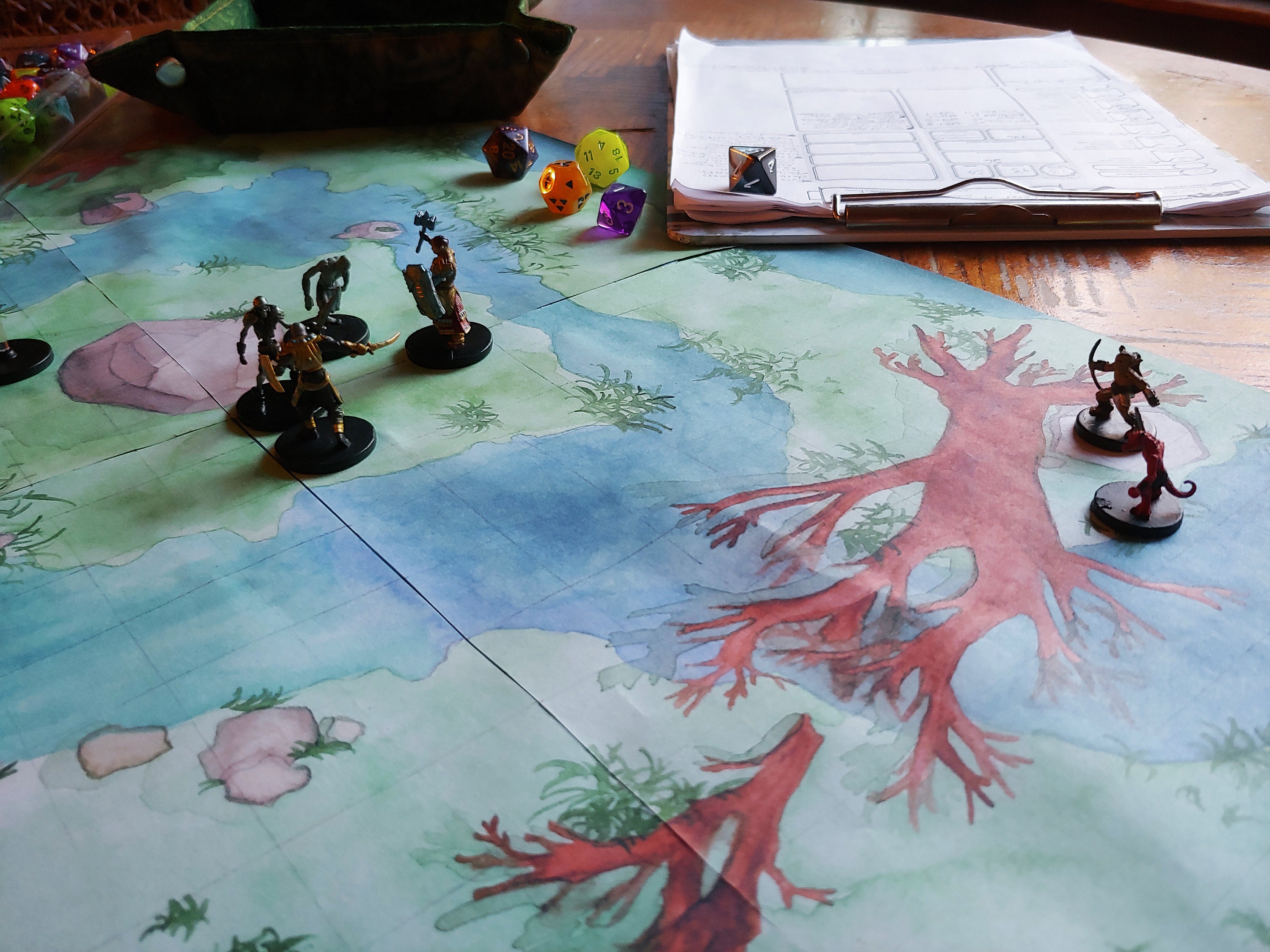 D&D Pathfinder RPG DND Map Marsh in Watercolor Printable - Etsy