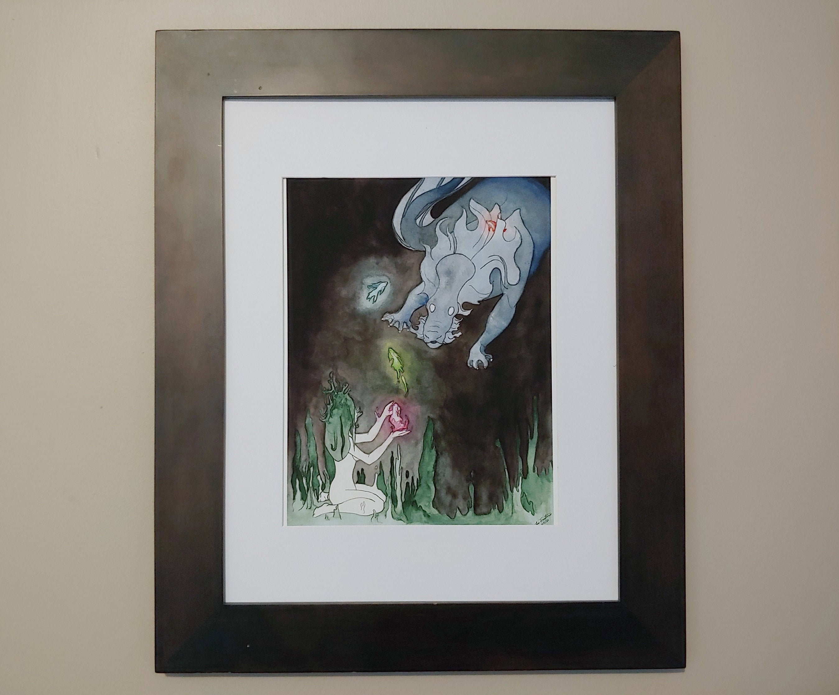 Nymph Dragon Medieval Print Studio Art, & Fish Lake Watercolor Visitor ...