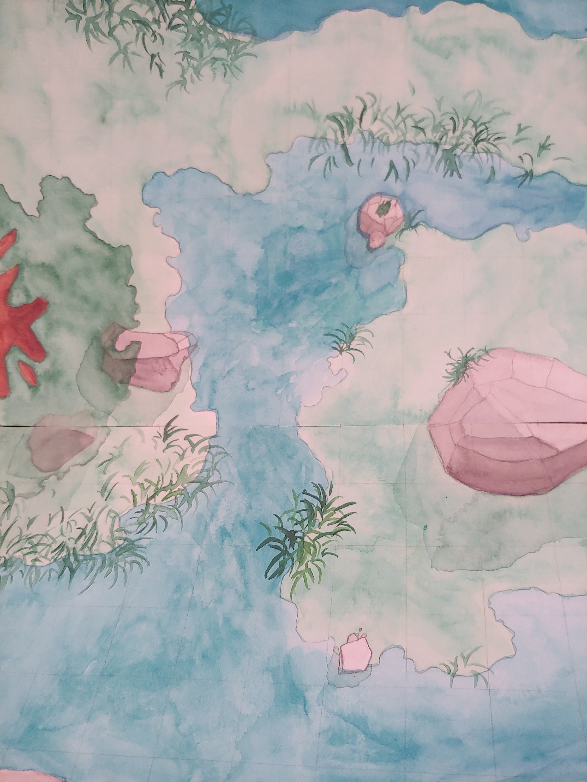 D&D Pathfinder RPG DND Map Marsh in Watercolor Printable - Etsy