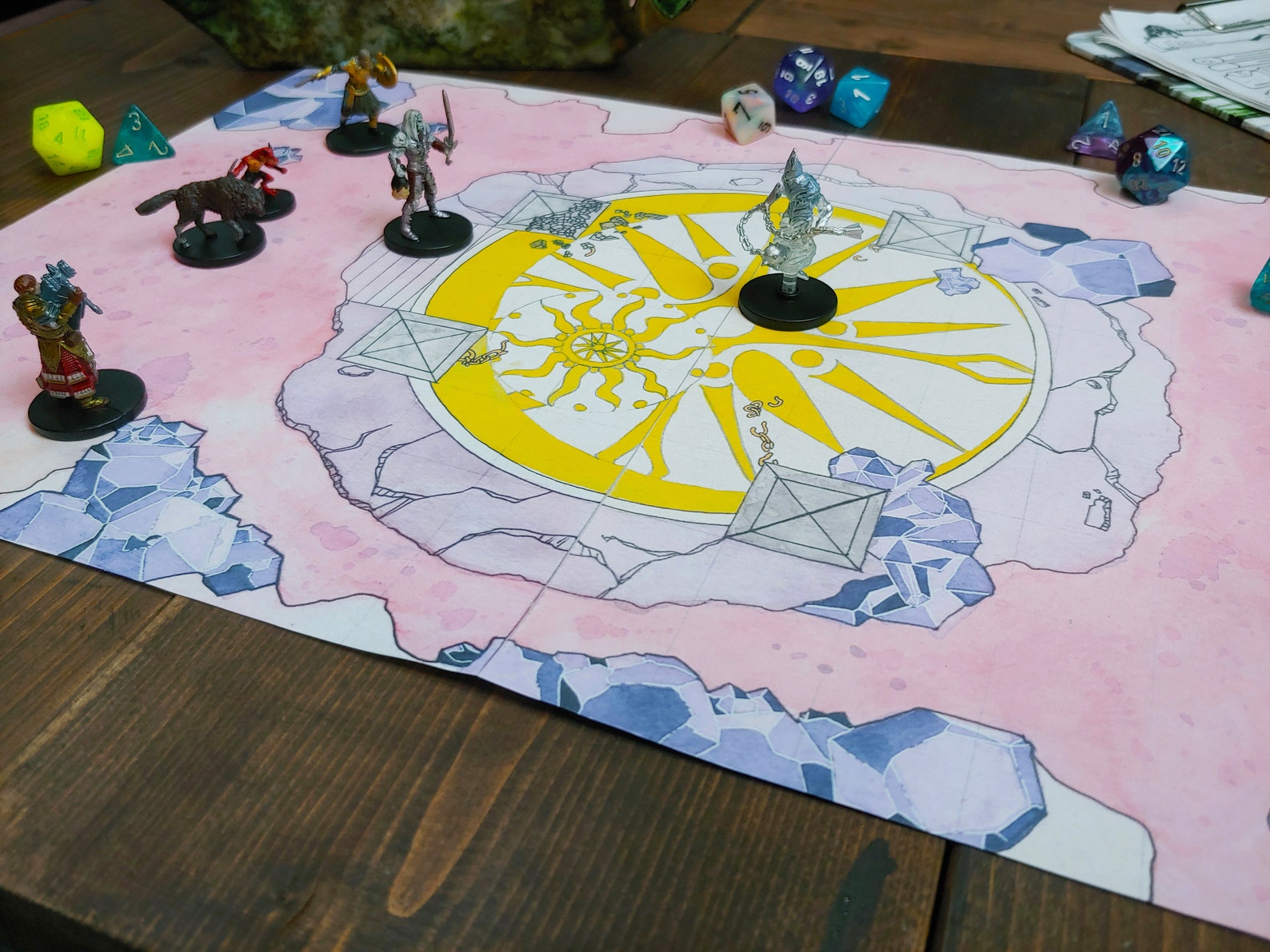 D&D Crystal Cave Map Pathfinder RPG DND in Watercolor Printable - Etsy