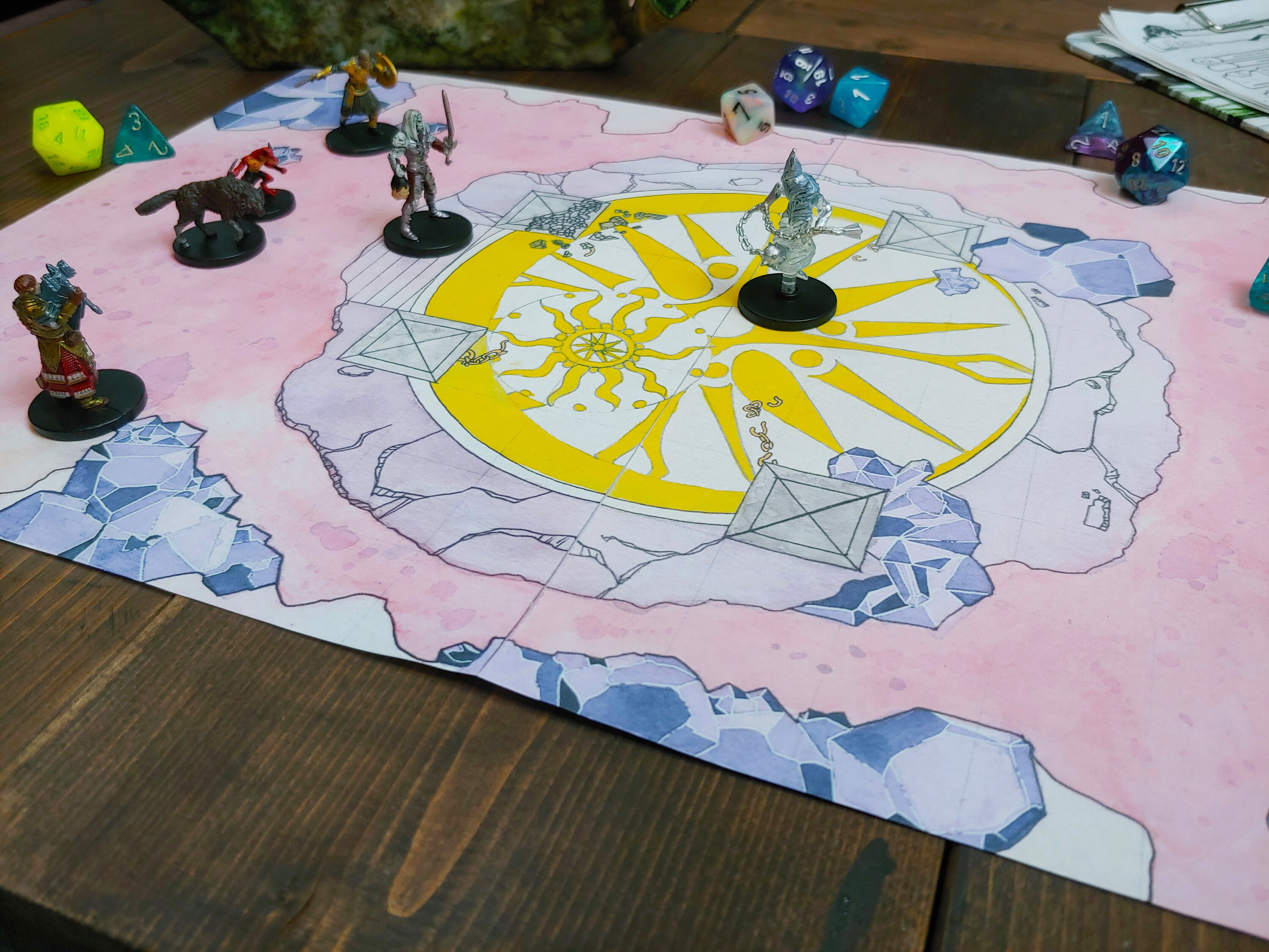 D&D Crystal Cave Map Pathfinder RPG DND in Watercolor Printable - Etsy