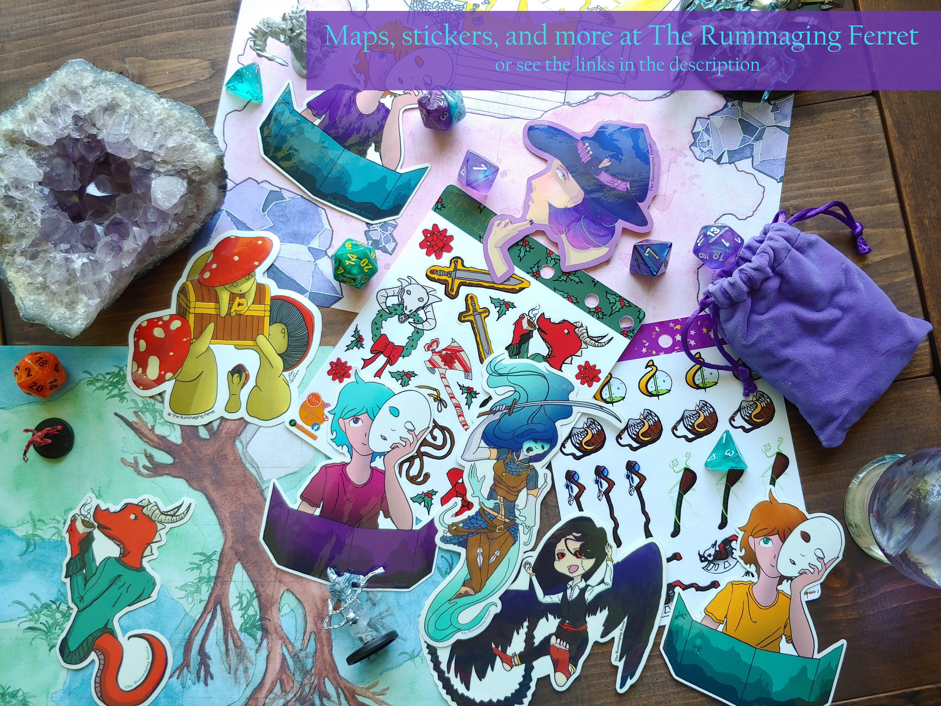 D&D Crystal Cave Map Pathfinder RPG DND in Watercolor Printable - Etsy