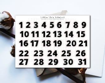 Large Number Stickers - Etsy