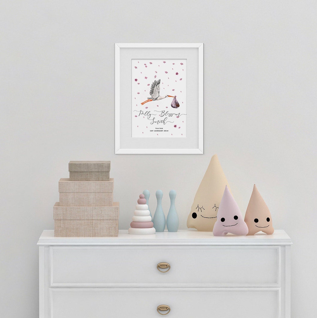 Personalised Baby Girl Print New Baby Girl Gift Name Print | Etsy