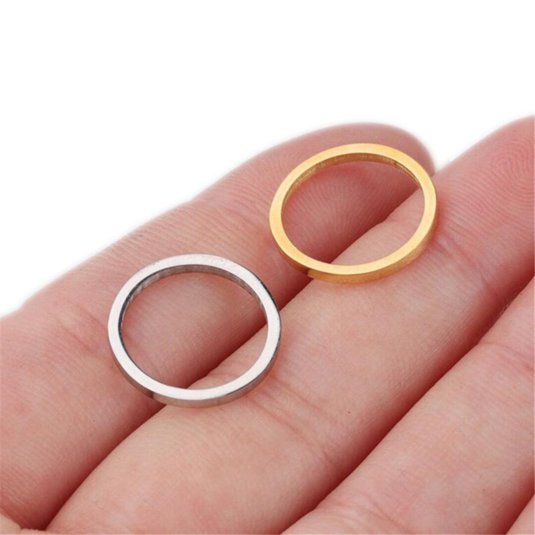 5/20pcs Small Simple Round Circle Charm Classic Round Single Circle ...