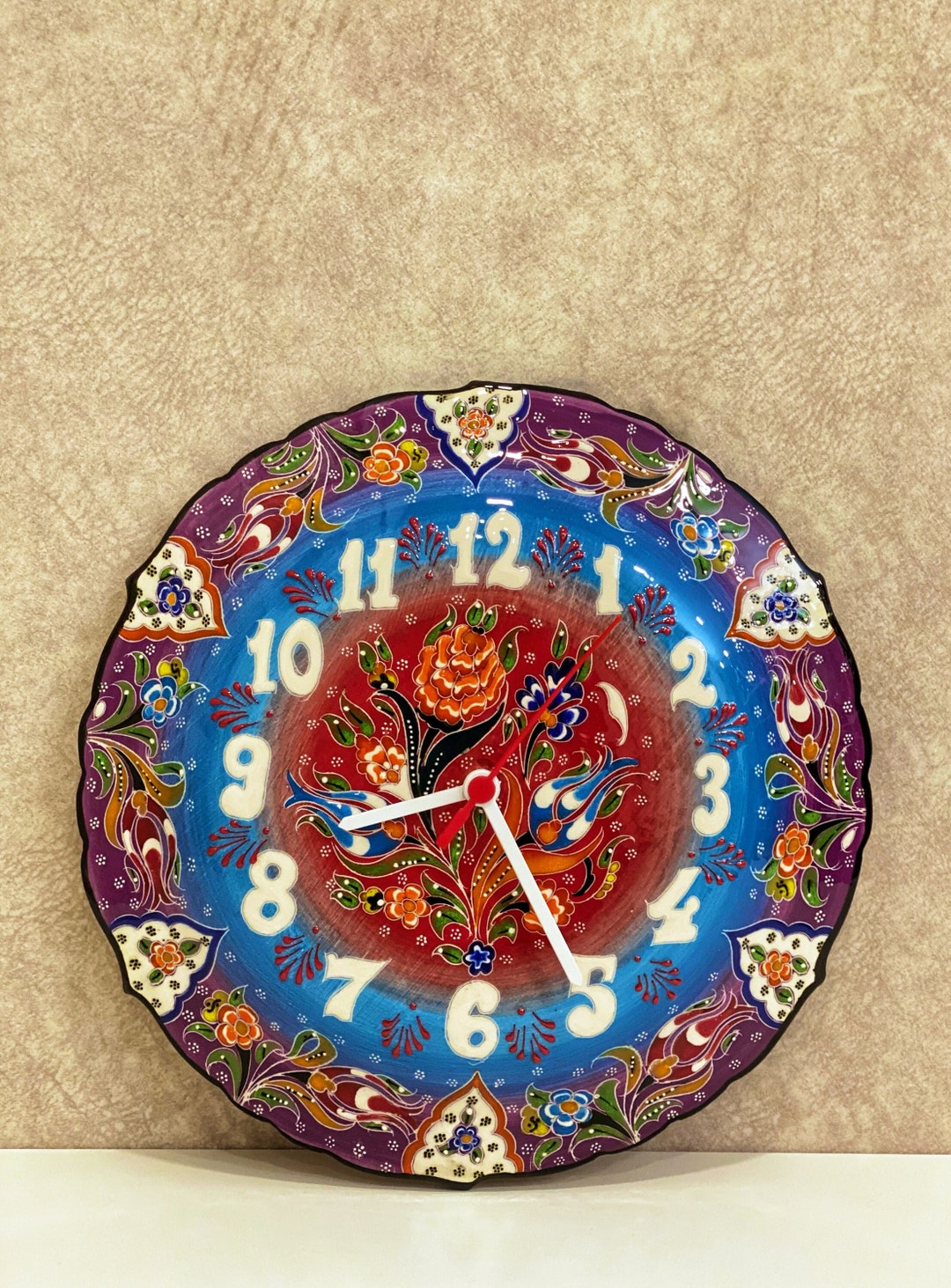 12'' Handmade Ceramic Wall Clock Decorative Ceramic - Etsy