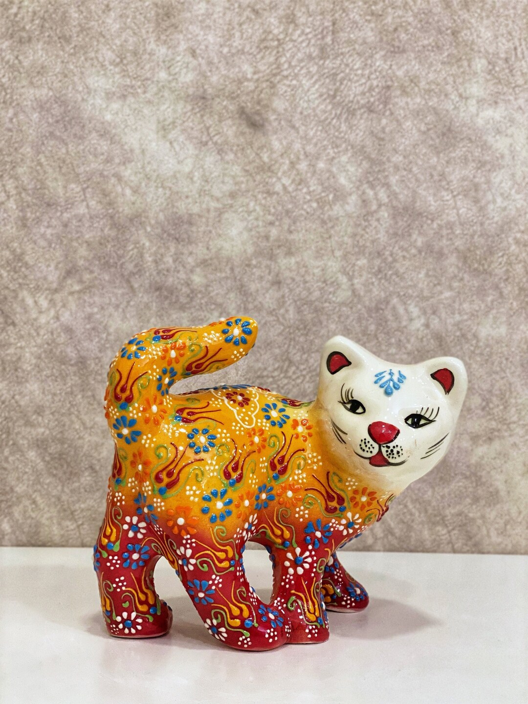 Ceramic Cat Sculpturecat Ornamentcat Figurinecat - Etsy