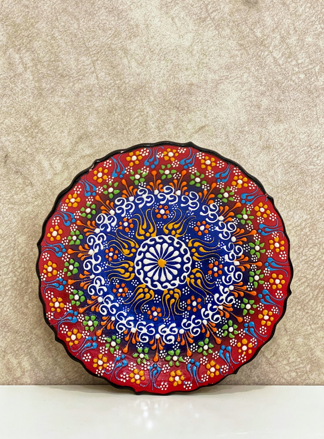 7'' Handmade Turkish Decorative Ceramic Plate for Wall Hanging ...