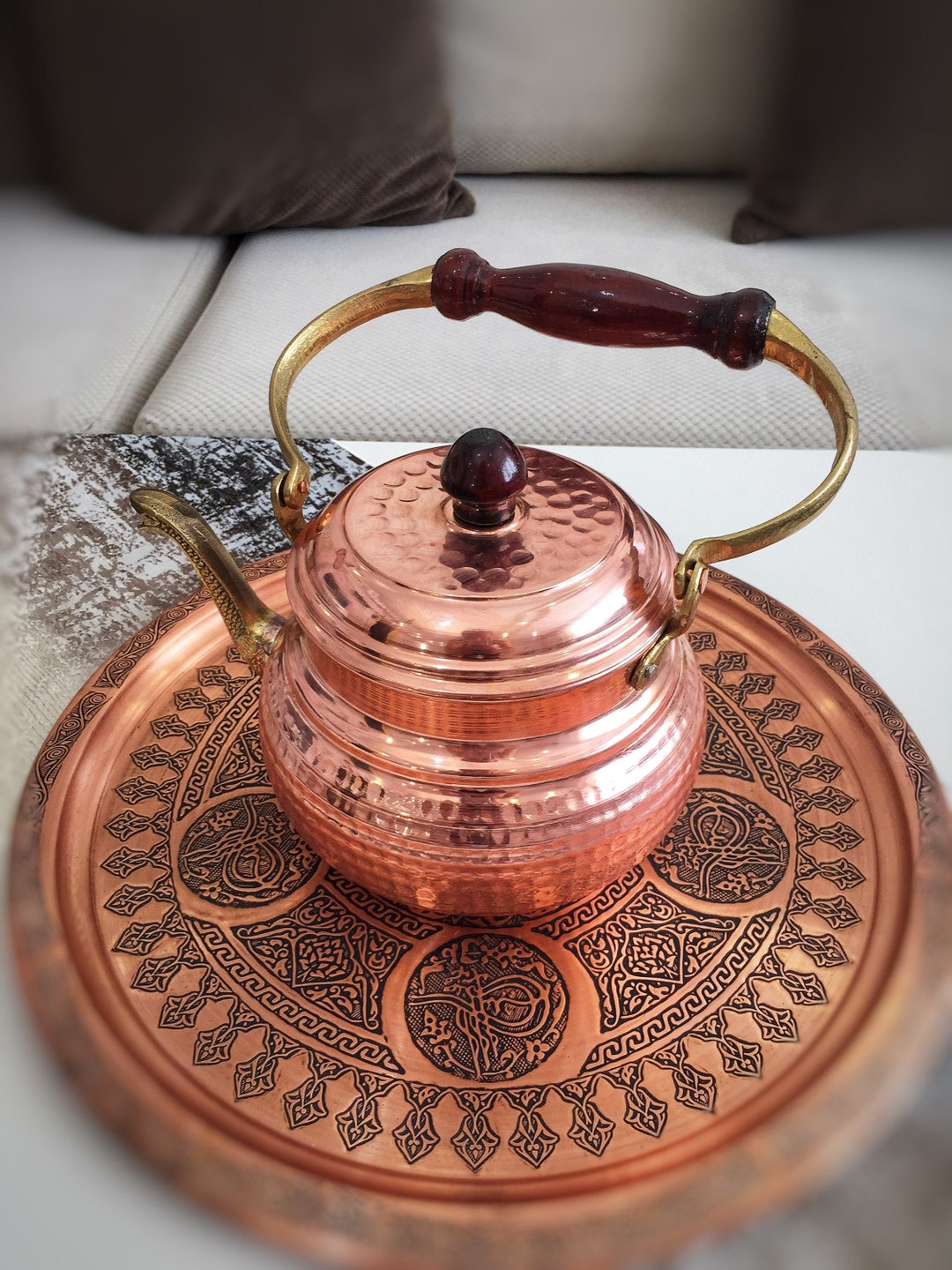 Turkish Copper Teapot, Handmade Copper Kettle, Vintage Style Copper Tea ...
