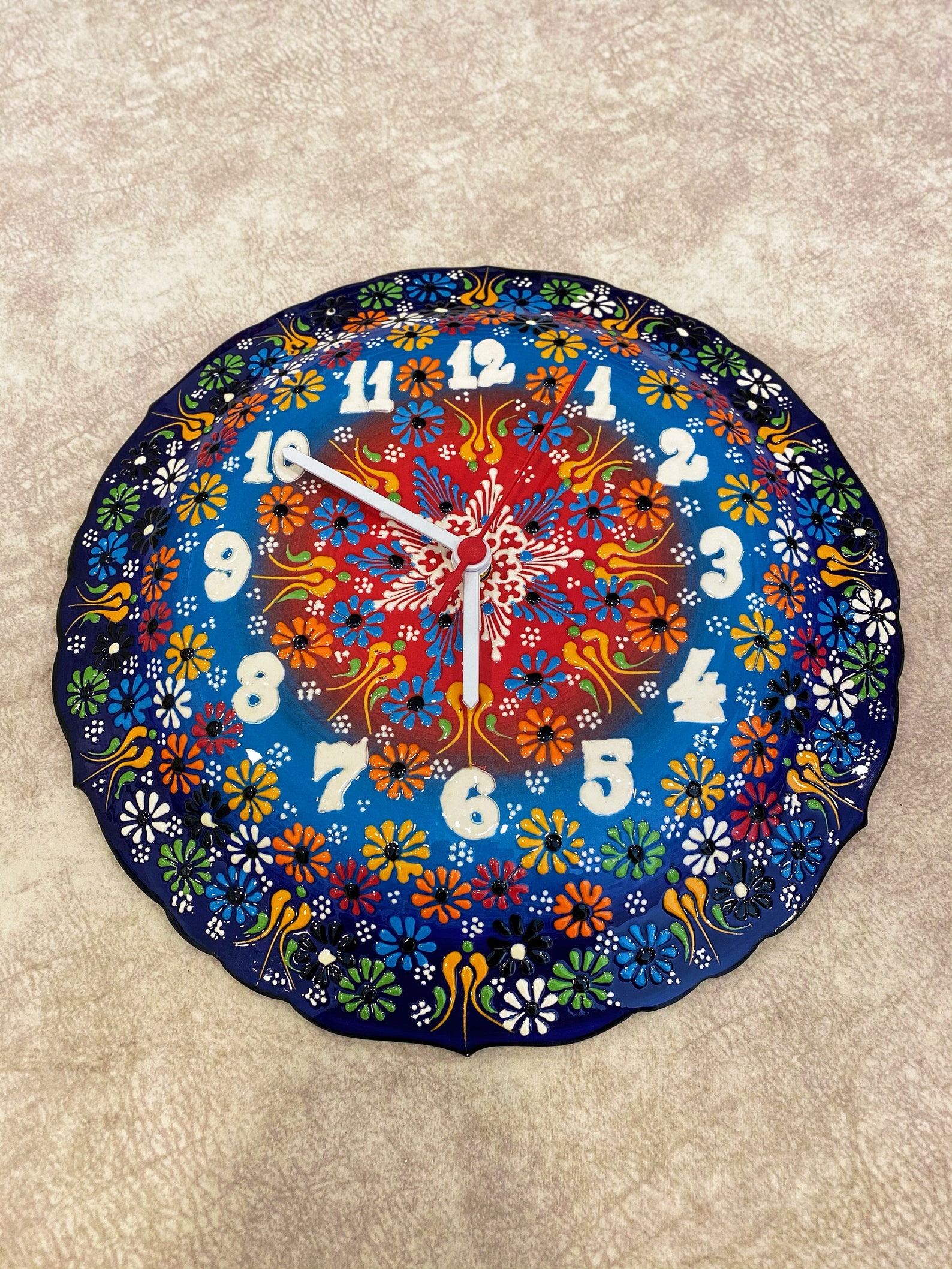 12'' Handmade Ceramic Wall Clock Decorative Ceramic | Etsy