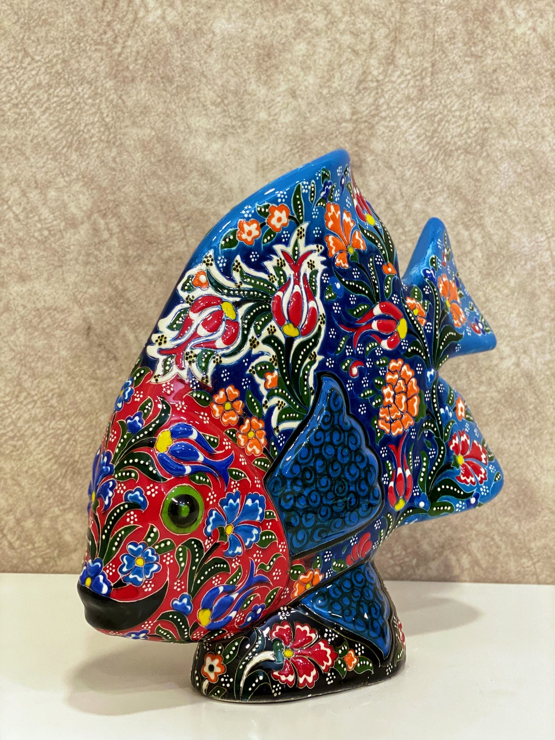 Large Ceramic Fish Figurine Decor Turkish Ceramic Fish - Etsy