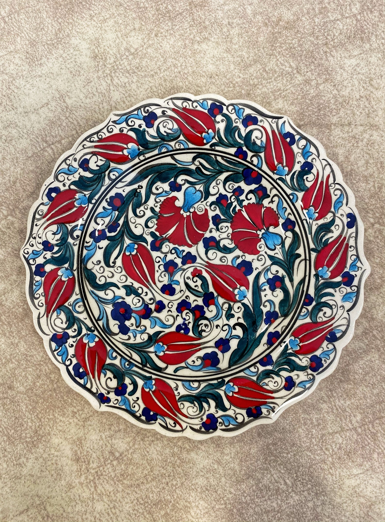 7'' Handmade Turkish Ceramic for Wall Decor | Etsy