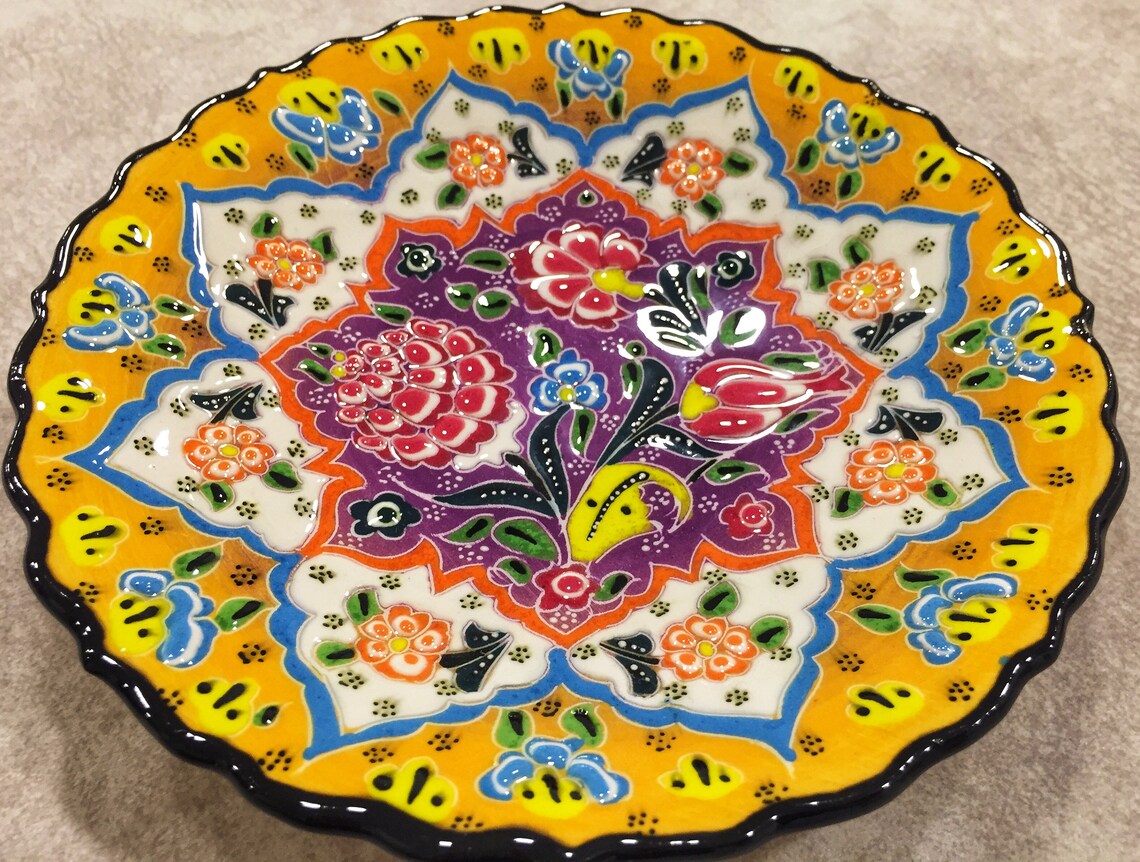 Traditional Turkish Tile Plate 7''Decorative Plate | Etsy