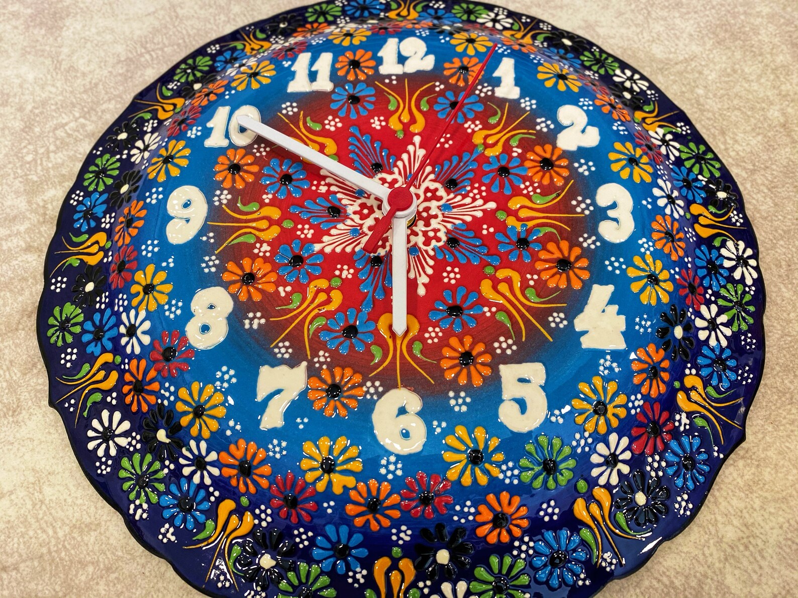 12'' Handmade Ceramic Wall Clock Decorative Ceramic | Etsy