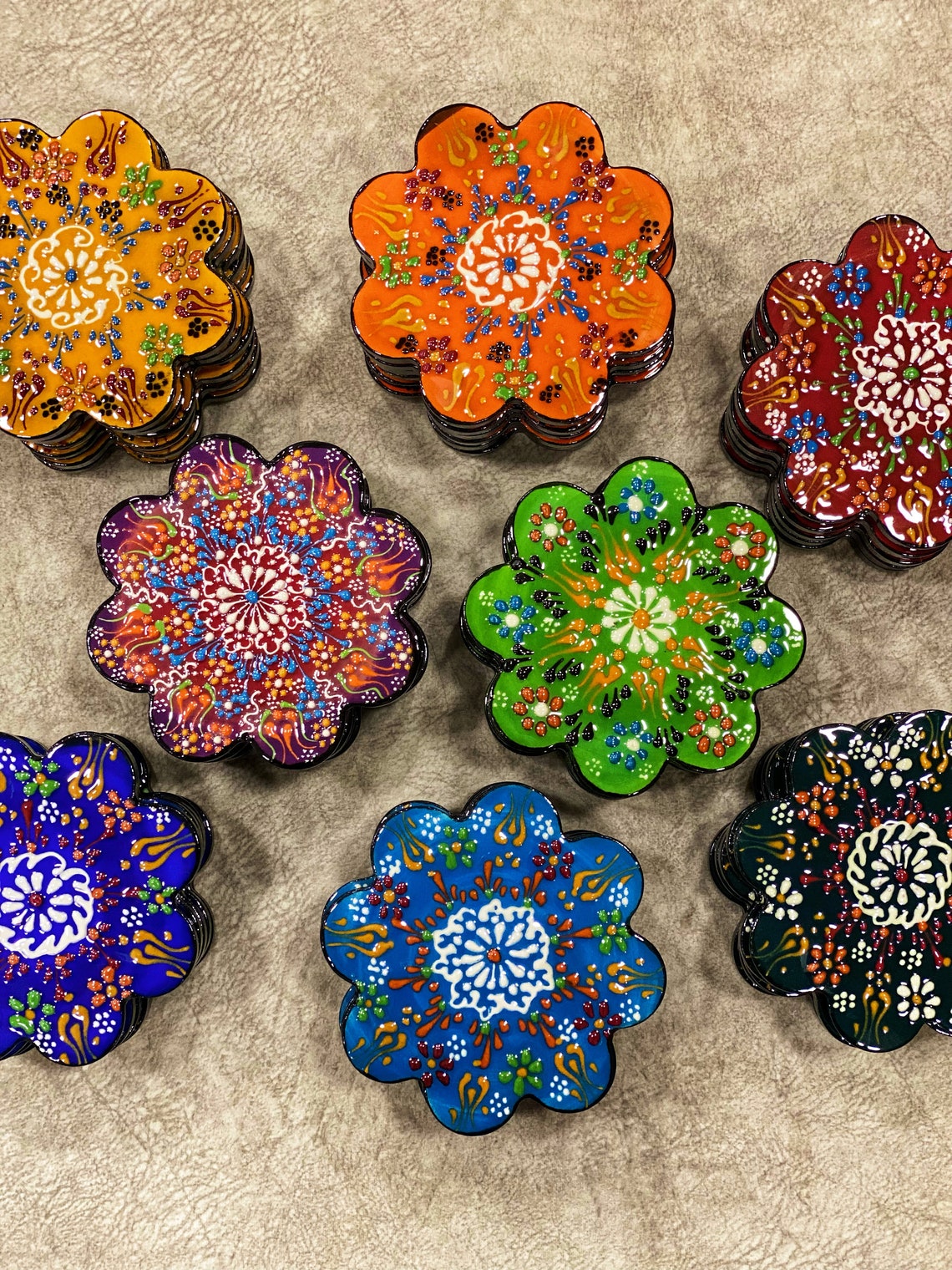 4x Decorative Ceramic Coaster Turkish Tile Coaster Cup - Etsy