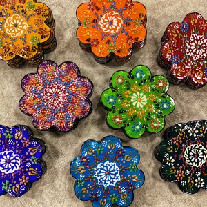 4x Decorative Ceramic Coaster, Turkish Tile Coaster, Cup Coaster, Drink ...