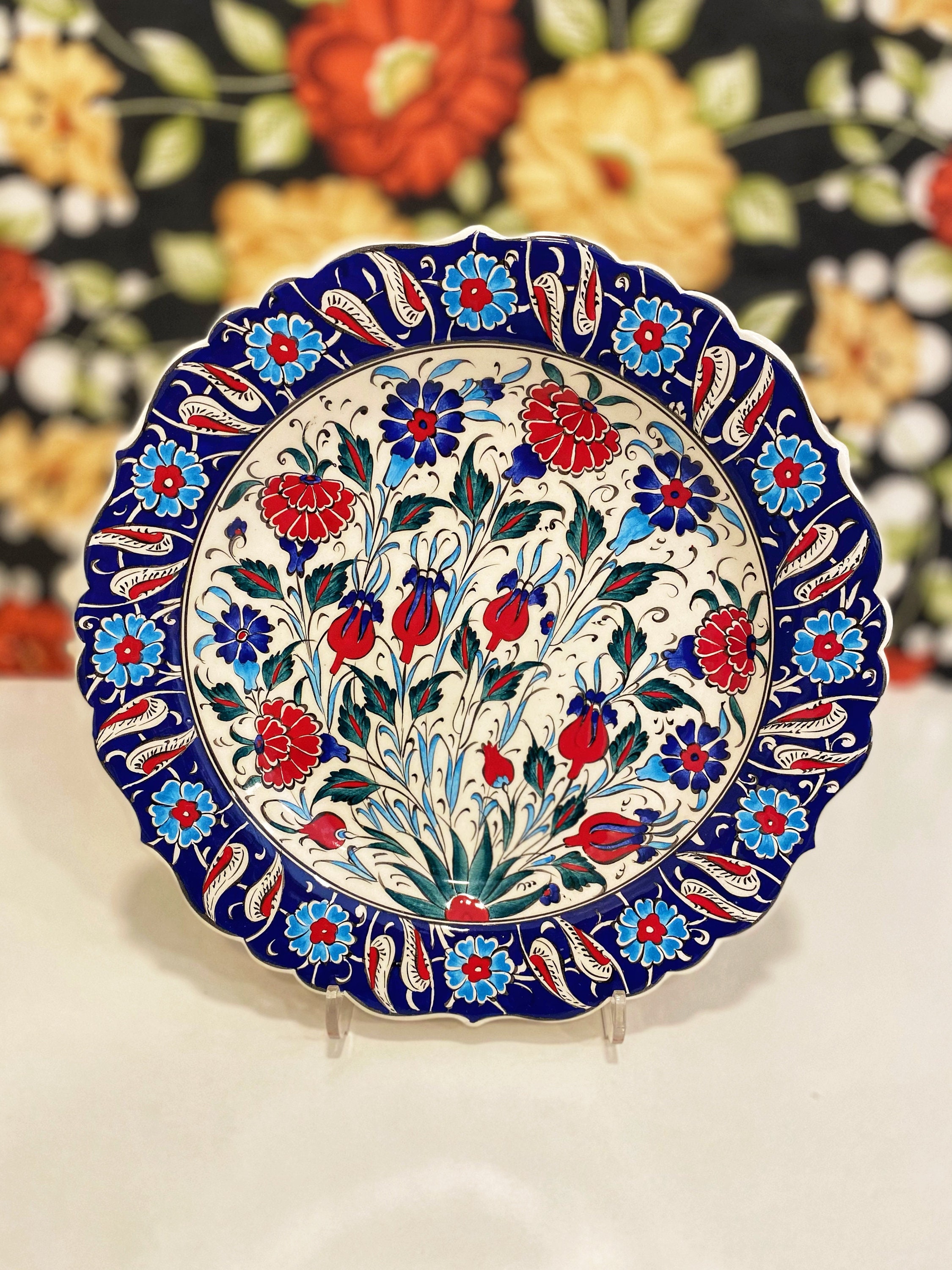 12'' Turkish Wall Plate Colourful Wall Decor | Etsy