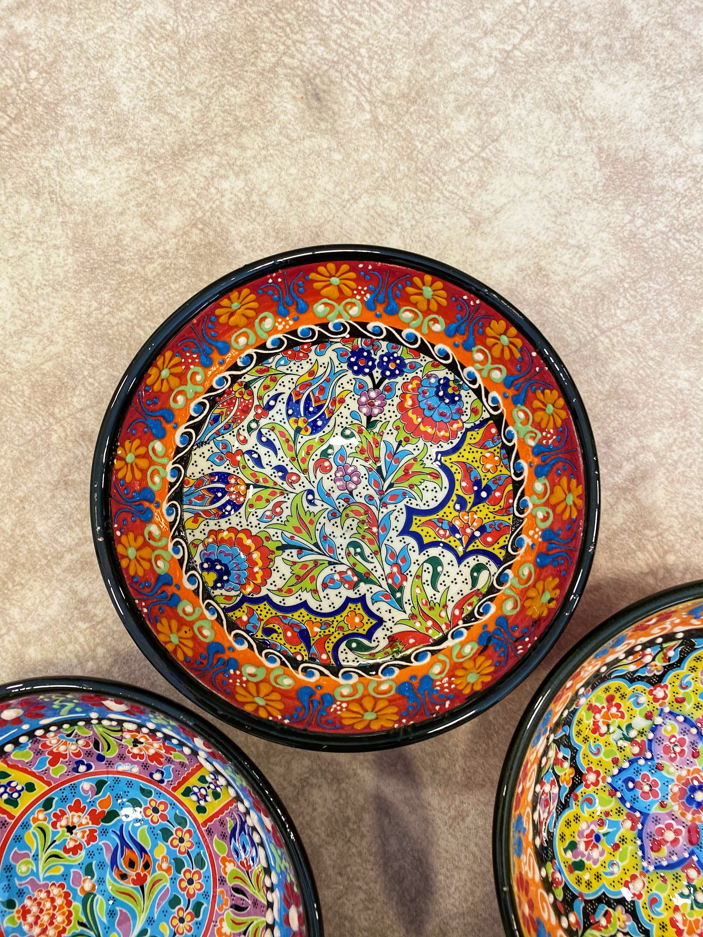 4x Decorative Turkish Ceramic Bowl Set Salad Bowl Set Large | Etsy