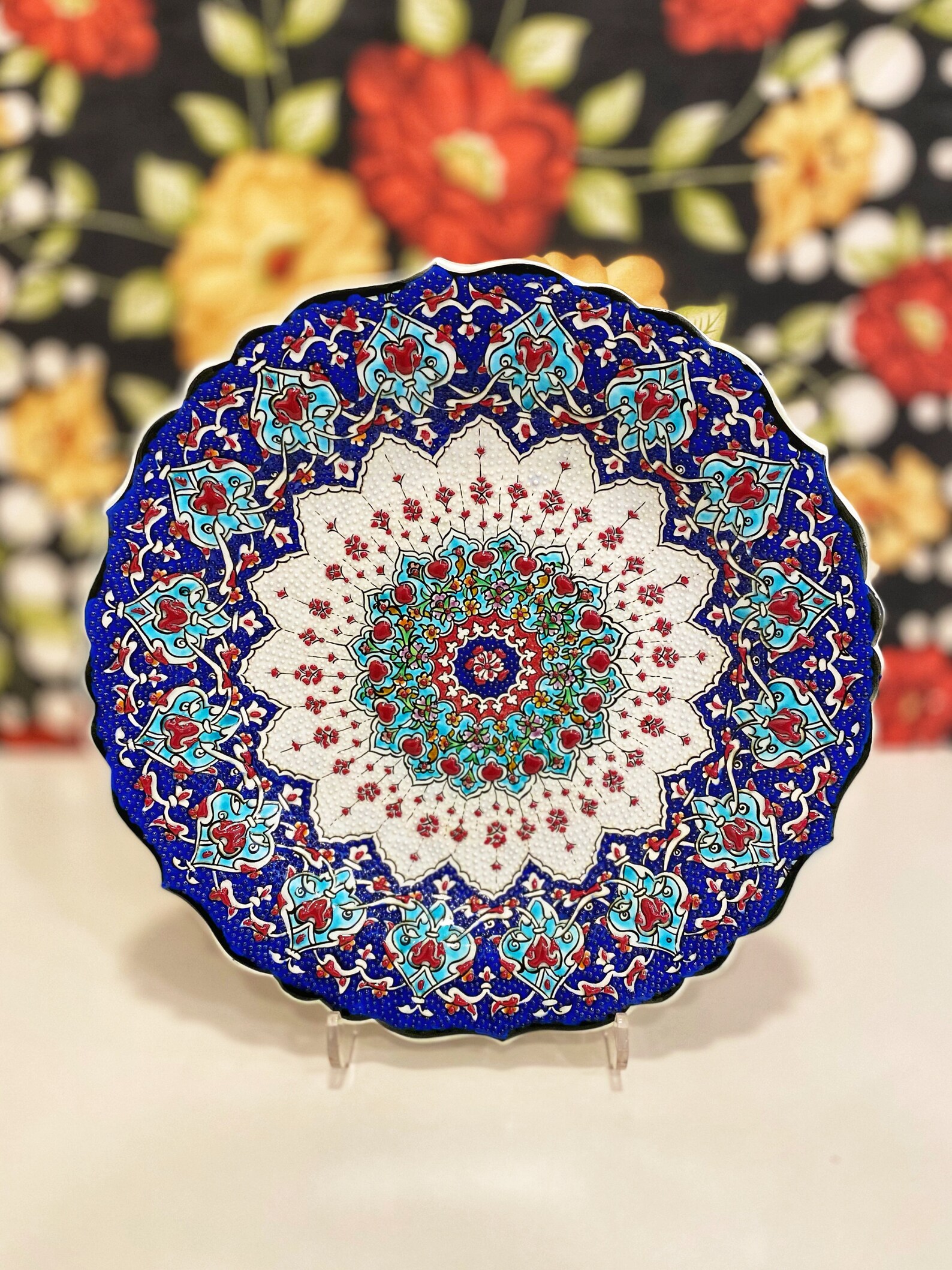 12'' Turkish Wall Plate Colourful Wall Decor | Etsy