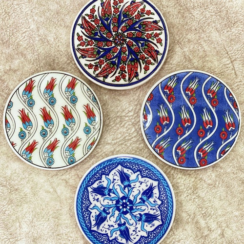 Handmade Turkish Ceramic Coaster | Etsy