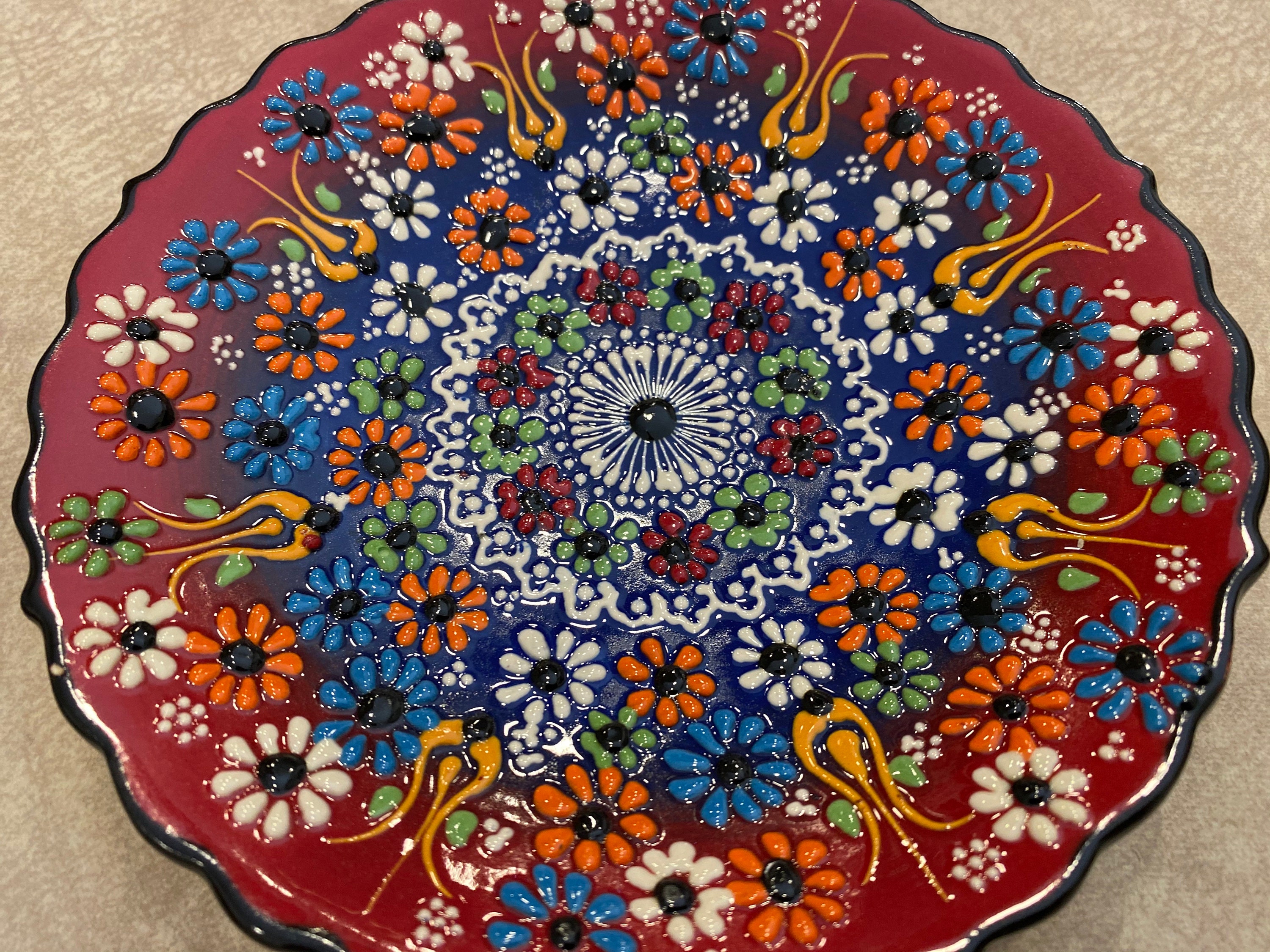 Traditional Turkish Ceramic Plate 7'' Decorative | Etsy