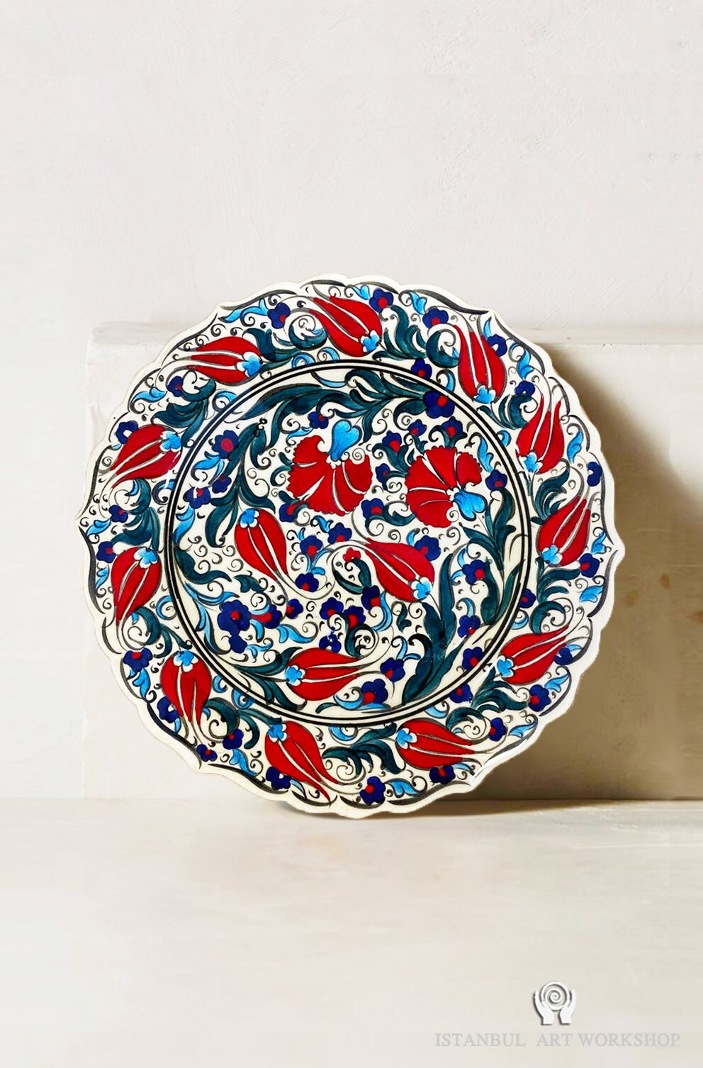 7'' Handmade Turkish Ceramic for Wall Decor | Etsy