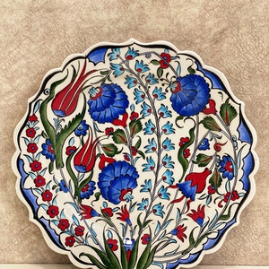 12'' Turkish Ceramic Wall Plate, Decorative Ceramic Plate, Ceramic Wall ...