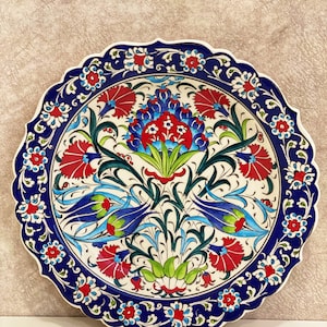 12'' Turkish Ceramic Wall Plate, Decorative Ceramic Plate, Ceramic Wall ...