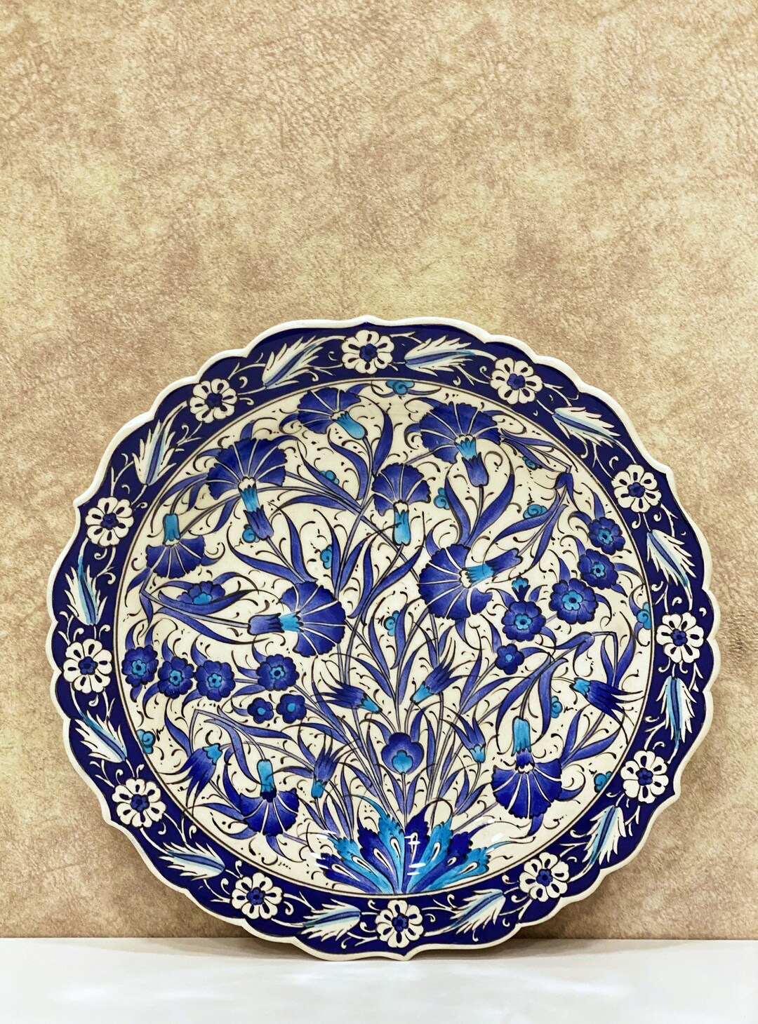 12'' Turkish Ceramic Wall Plate, Decorative Ceramic Plate, Ceramic Wall ...
