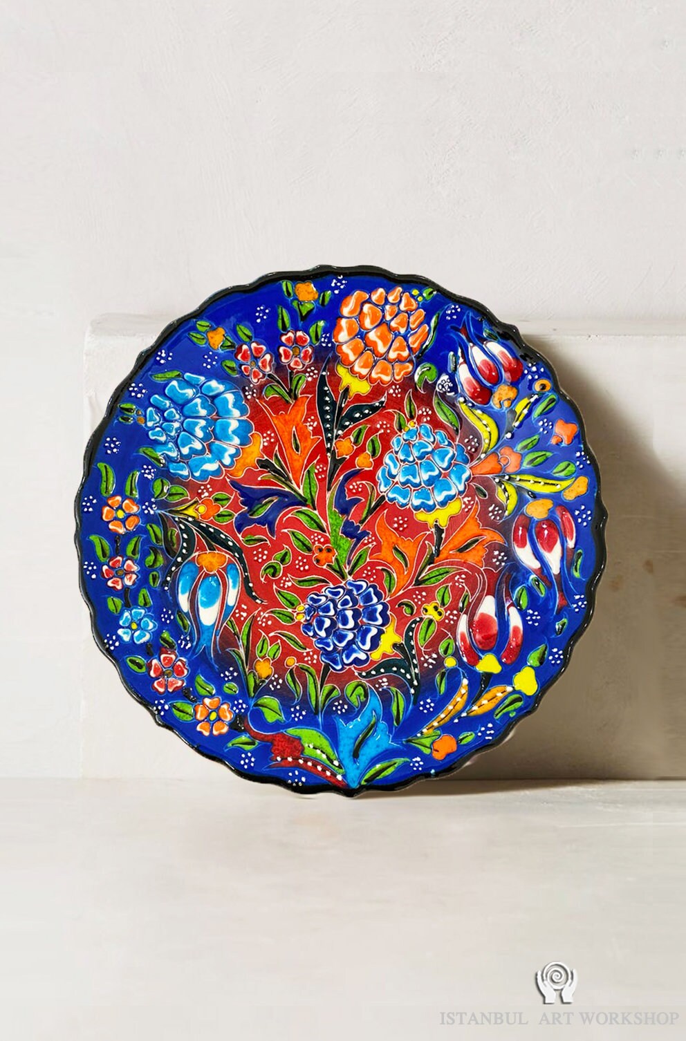 Traditional Turkish Tile Plate 7''Decorative Plate | Etsy