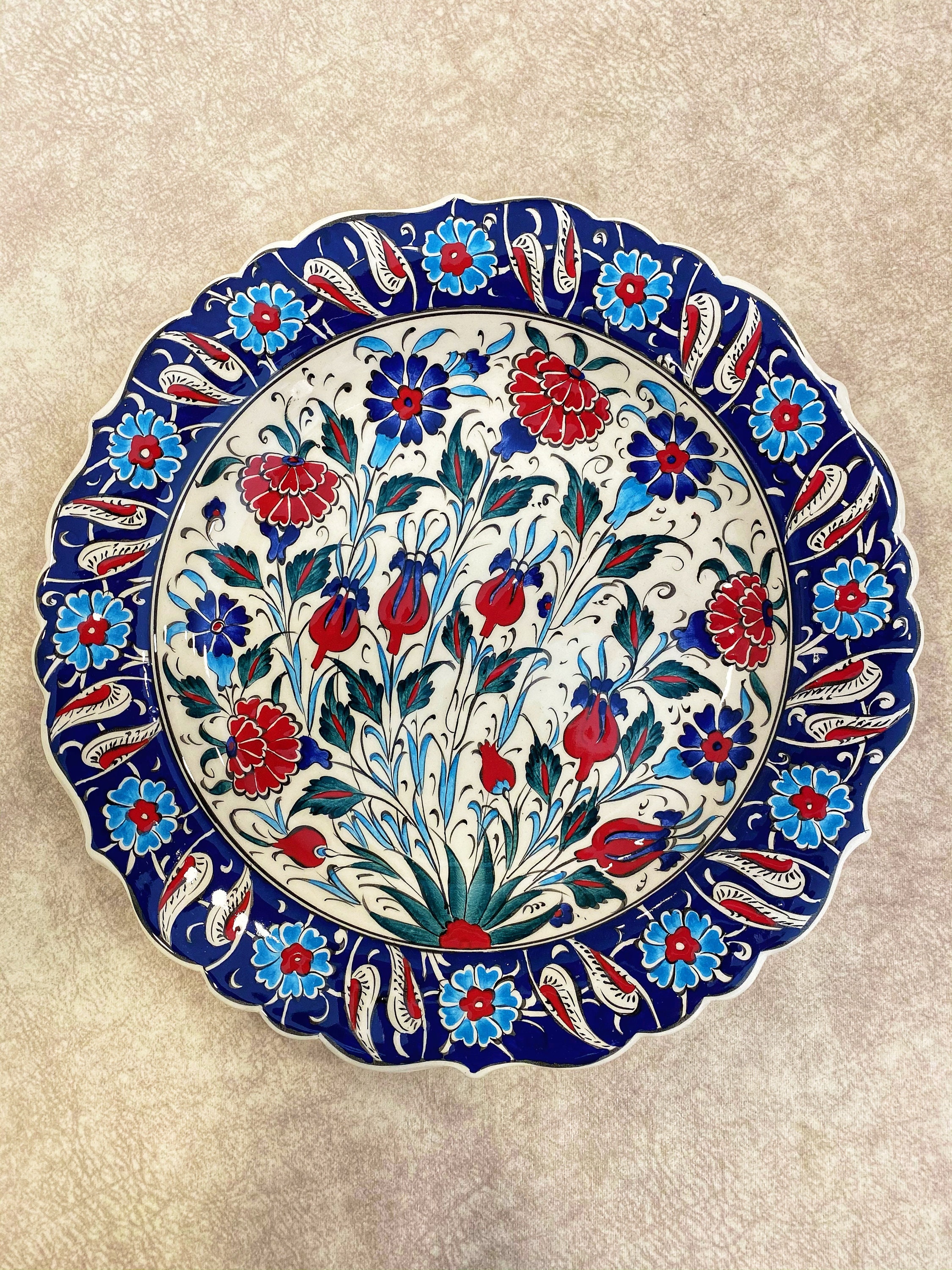 12'' Turkish Wall Plate Colourful Wall Decor | Etsy