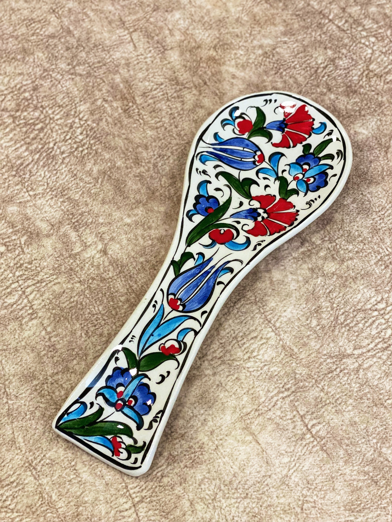 Turkish Ceramic Tile Spoon Rest Handmade Pottery Spoon | Etsy