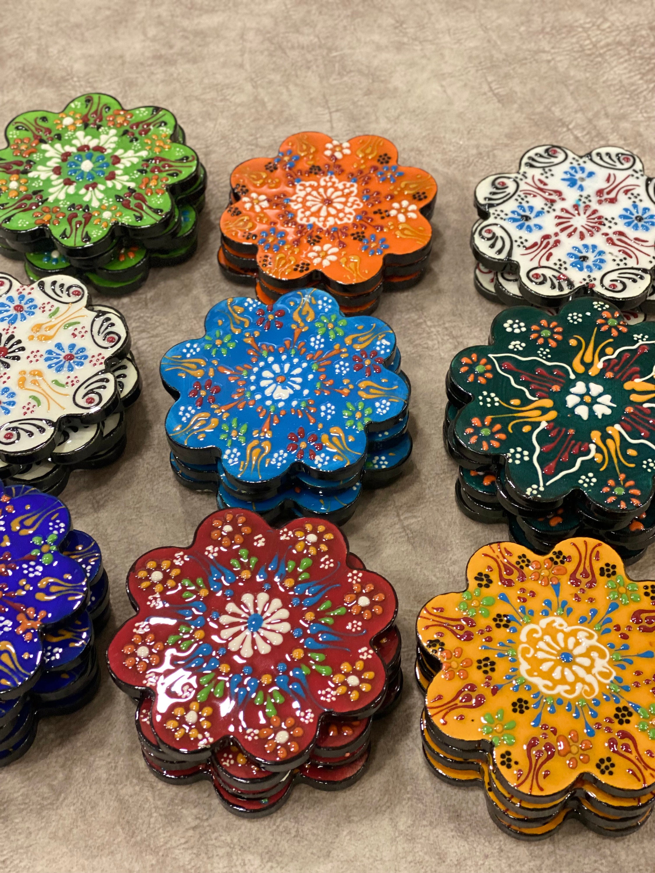 4x Decorative Ceramic Coaster Turkish Tile Coaster Cup - Etsy