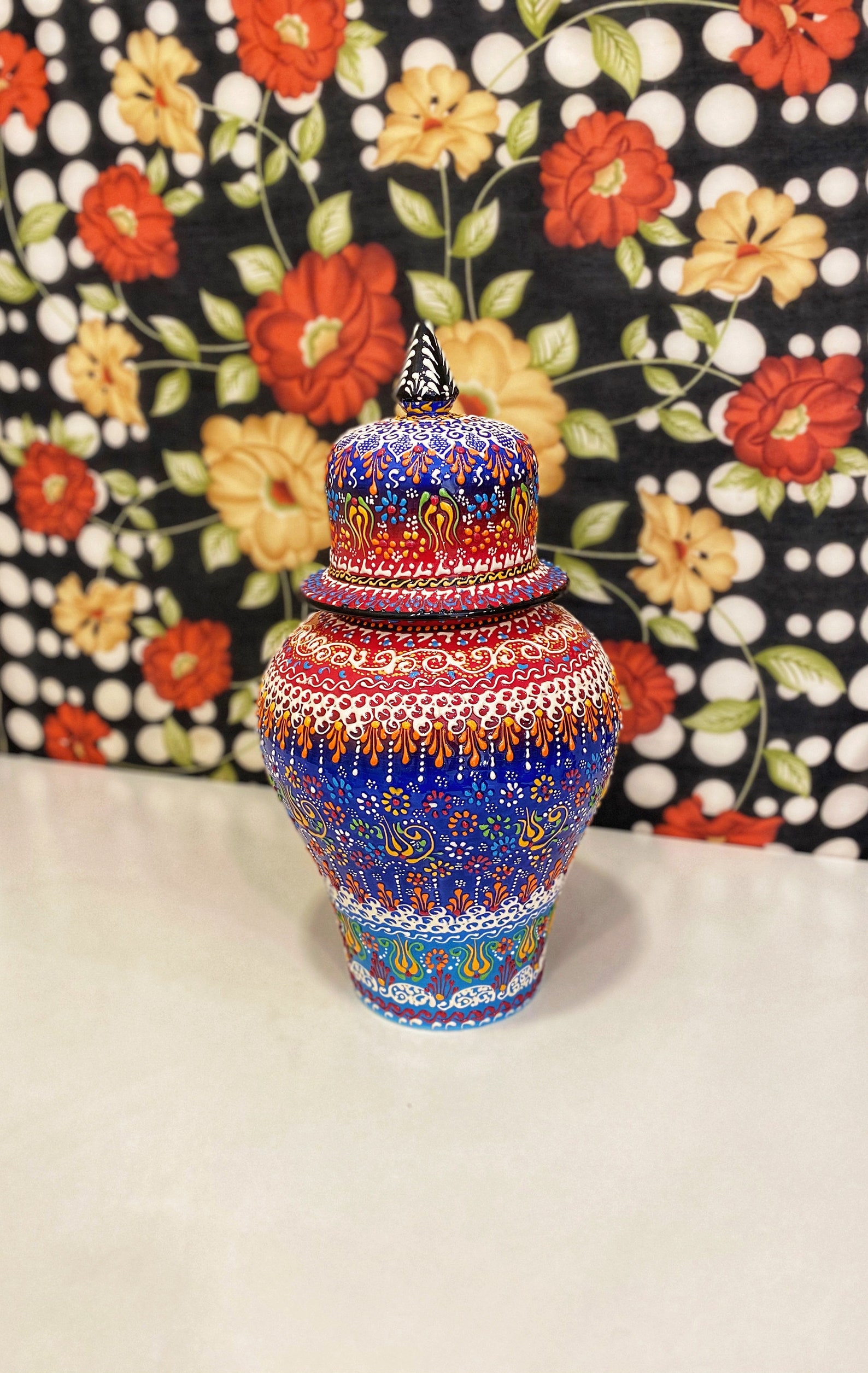 15'' Turkish Ceramic Jar With Lid Handmade Ceramic - Etsy